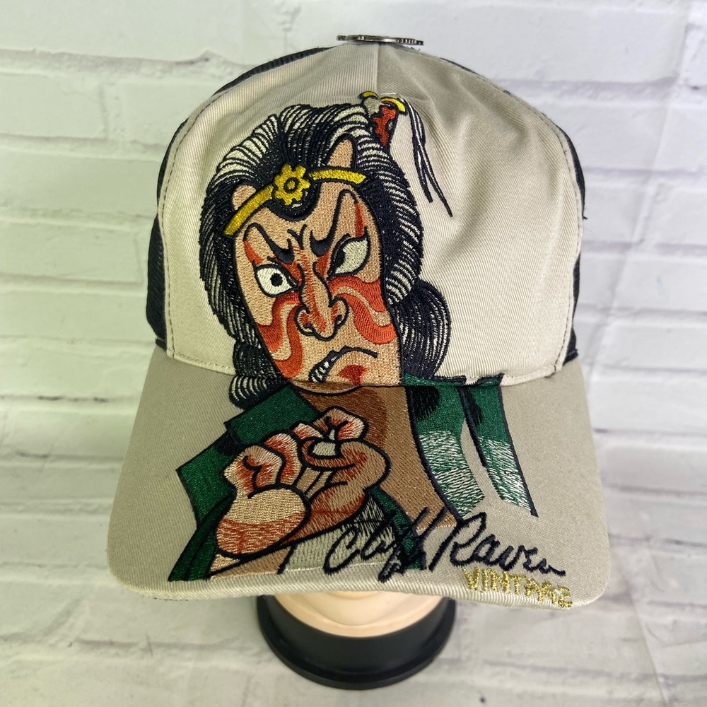 Cliff Raven Vintage Samurai Tattoo Embroidered Mesh B… - Gem